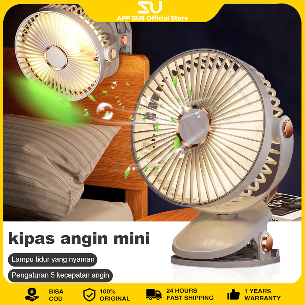 Jual APP SU8 20000mAh kipas klip Desktop Baru Kipas Angin Isi Ulang USB ...