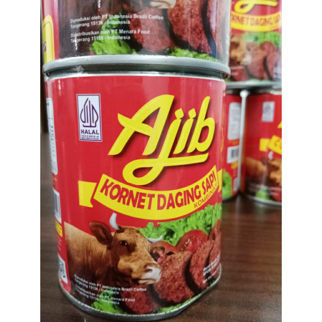 Jual Kornet sapi kaleng besar beef corned 340 gram AJIB | Shopee Indonesia