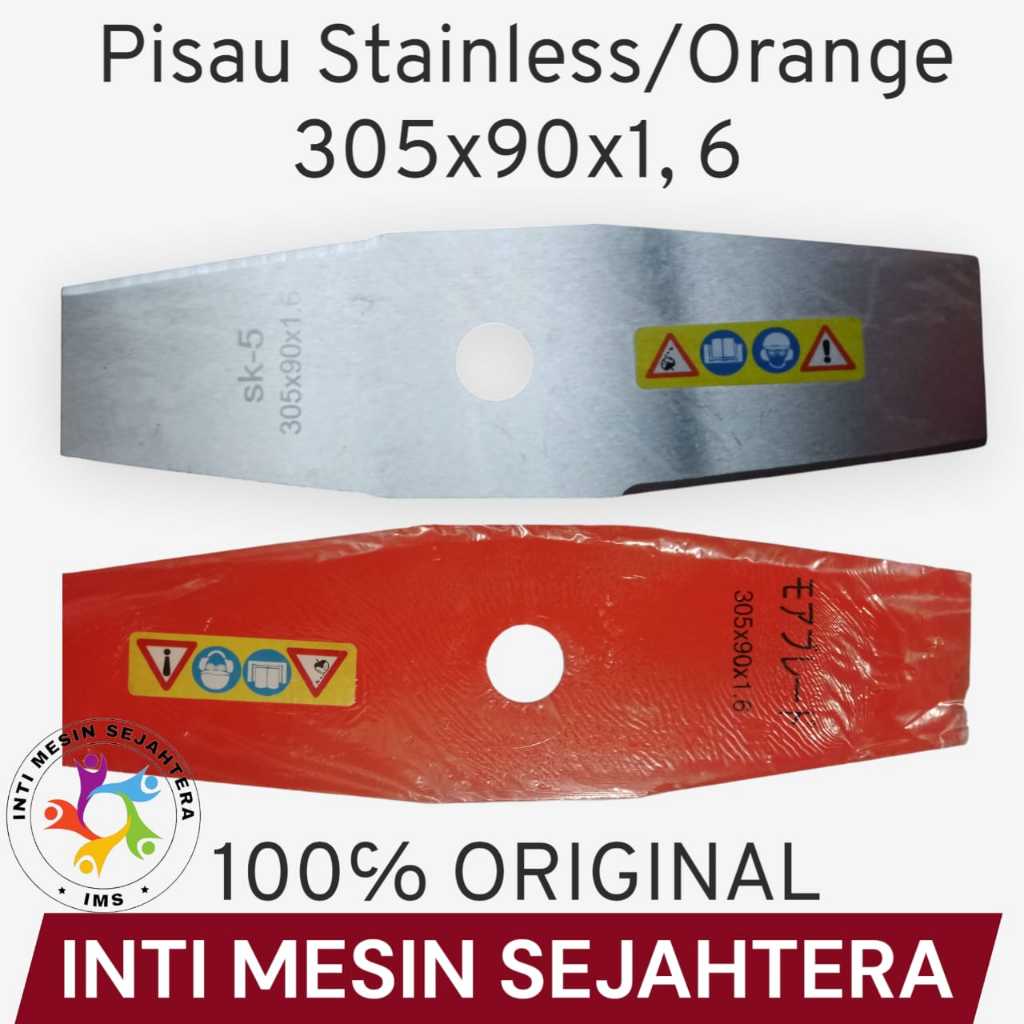 Jual 328 Pisau Mesin Potong Rumput 305 x 90 x 1.6 Orange Stainless ORI MOTORO 100% ORIGINAL ASLI ...