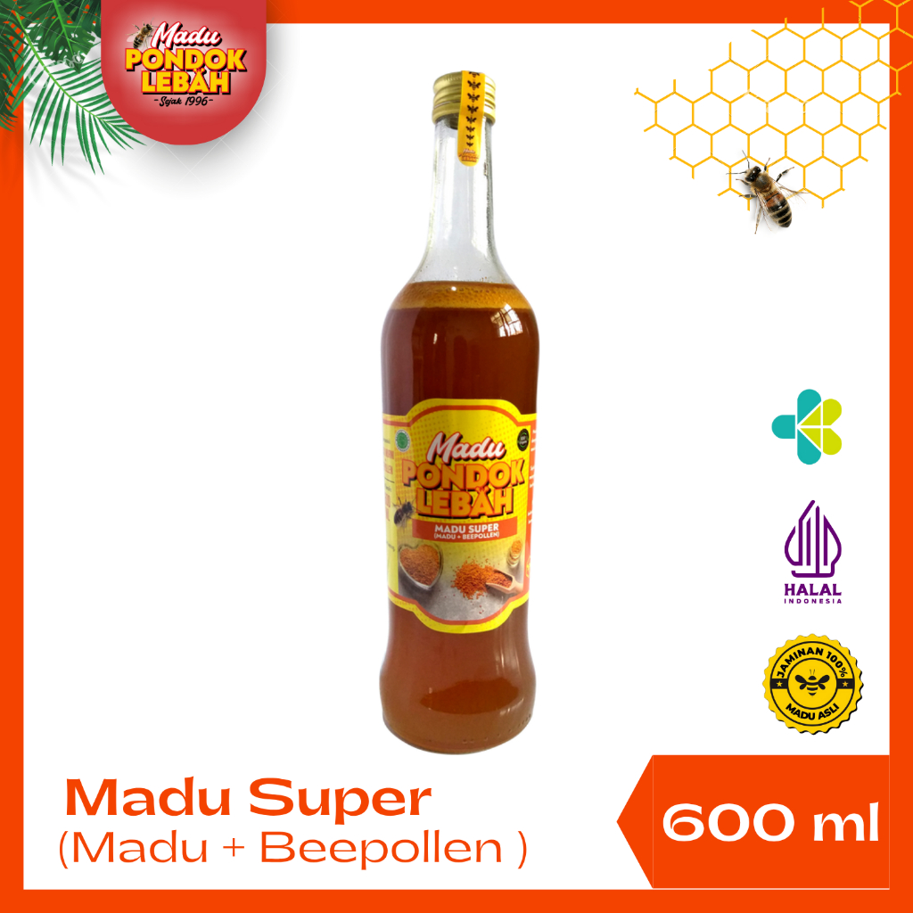 Jual Madu Super (Madu + Bee Pollen) 600ml - Pondok Lebah | Shopee Indonesia