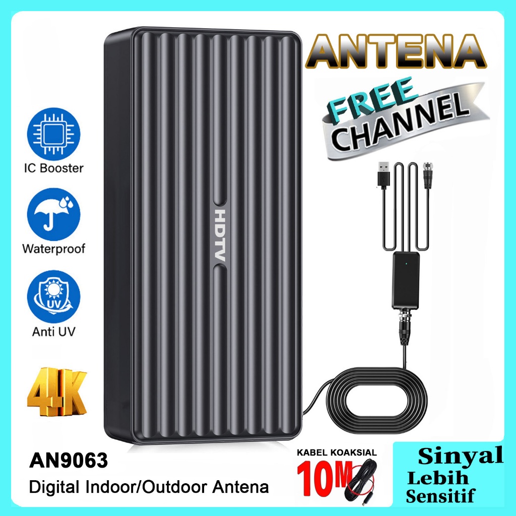 Jual ANTENA TV Digital Indoor 4K dengan Penguat Sinyal DVB-T2, Antena ...