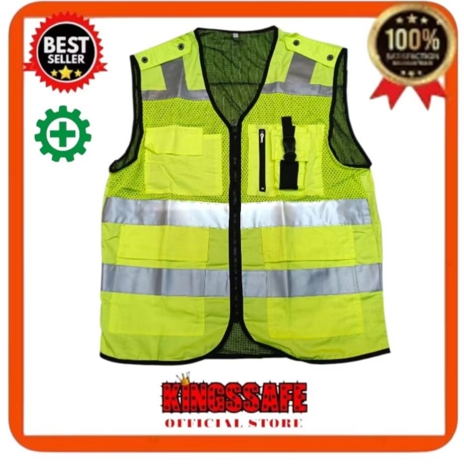 Jual ROMPI SAFETY BAHAN TASLAN WATERPROOF WARNA HIJAU STABILO / ROMPI ...