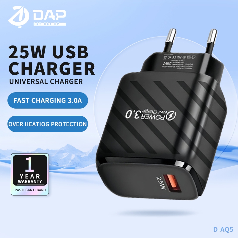Jual DAP D-AQ5 Charger Power Delivery 25 Watt 3.0A Port USB Fast ...
