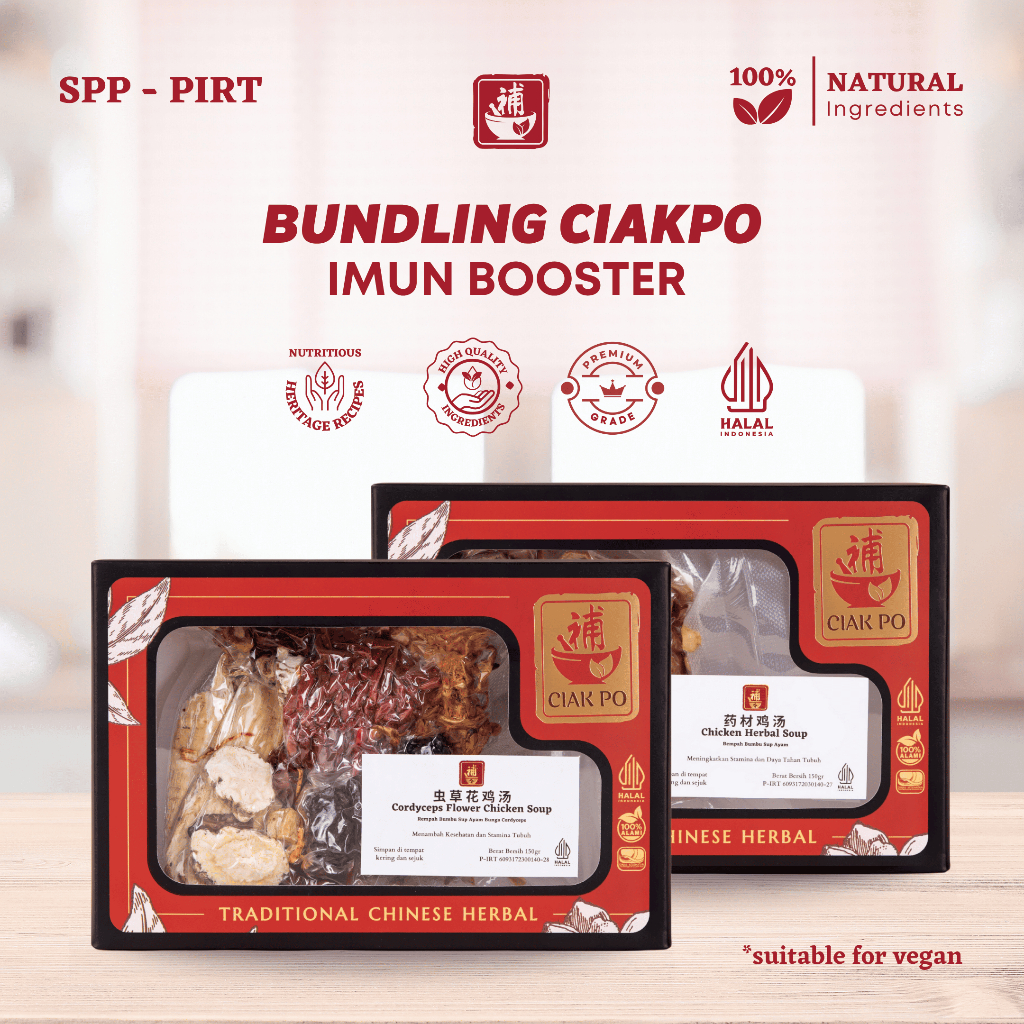 Jual Ciak Po - Bundling Immune Booster (Chicken Herbal Soup + Cordyceps ...