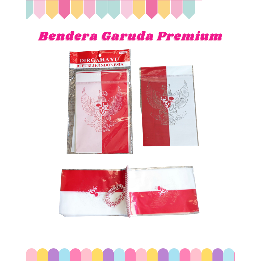 Jual Bendera Plastik Premium Pack Indonesia Garuda Isi 50 Merah Putih ...