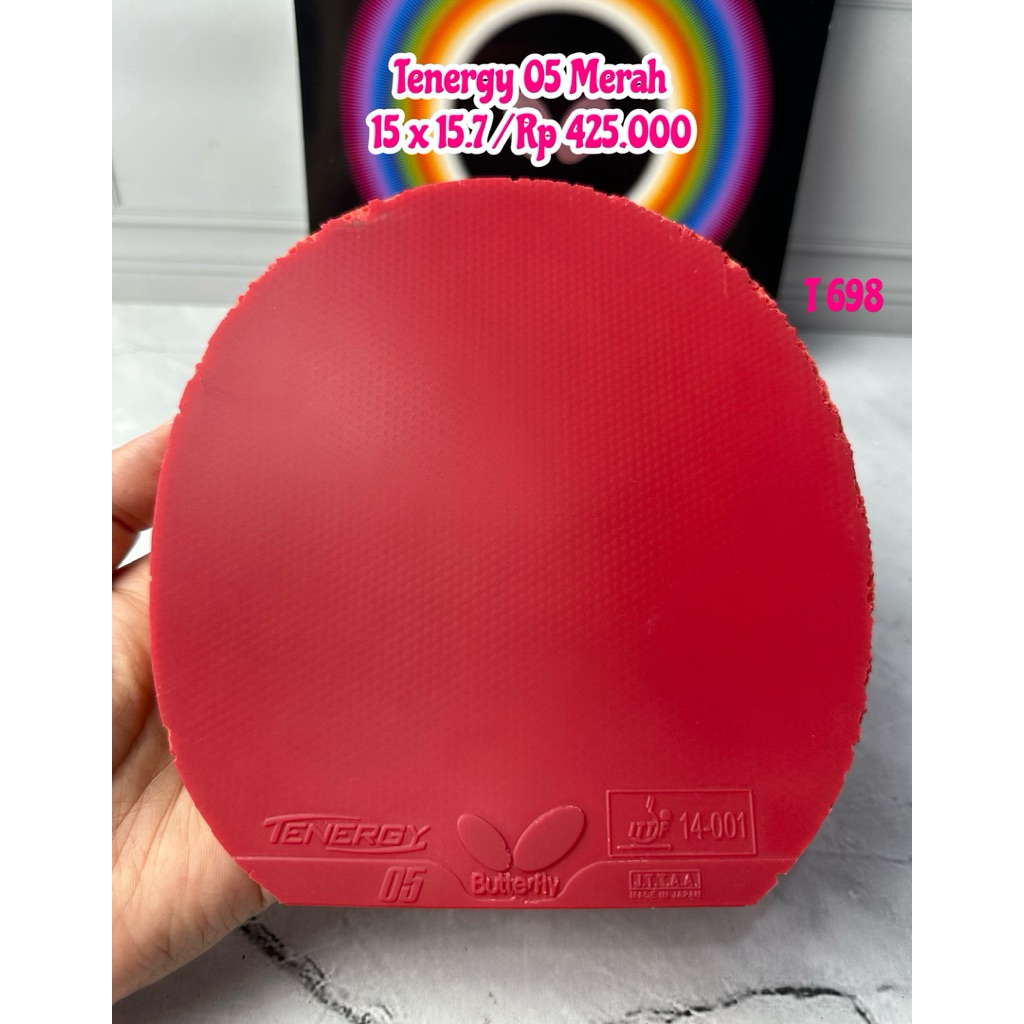 Jual SECOND BET BAT BAD KARET TENIS MEJA PINGPONG TENERGY 05 MERAH ...