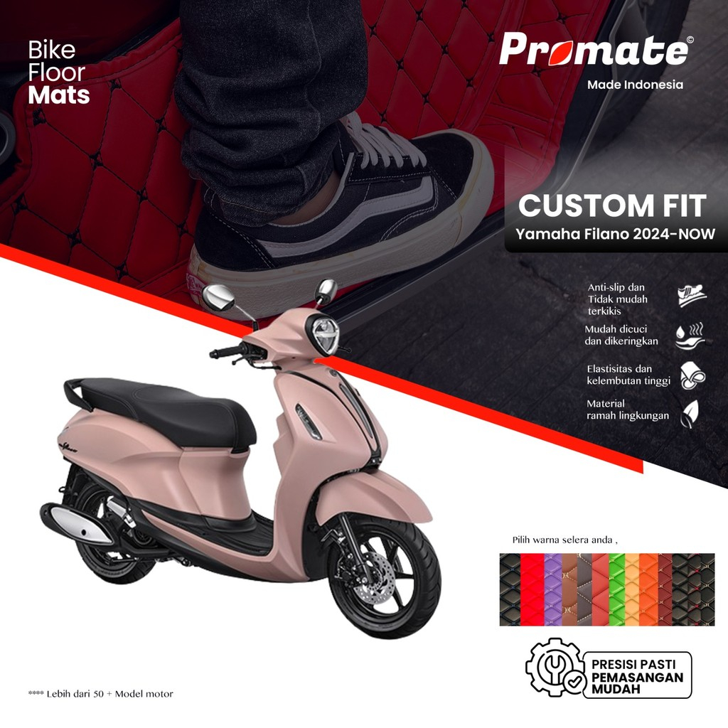 Jual PROMATE Karpet Motor Yamaha Filano Tahun 2024-2025 Kulit Sintetis ...