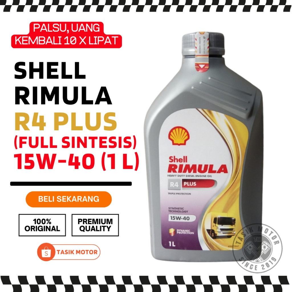 Jual Oli Diesel Shell Rimula R4 Plus 15W-40 1 Liter Asli Original ...