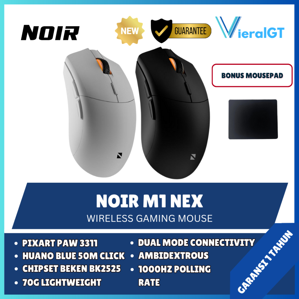 Jual Noir M1 NEX / M1-Nex Wireless Gaming Mouse | Shopee Indonesia