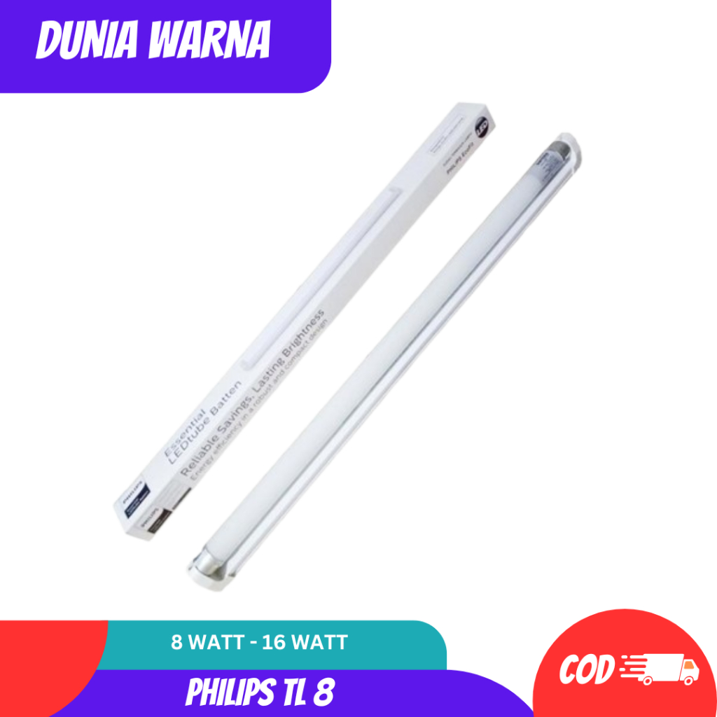 Jual Lampu PHILIPS BN015 8Watt & 16Watt/ PHILIPS Lampu TL LED Ecofit + Kap/Set | Shopee Indonesia