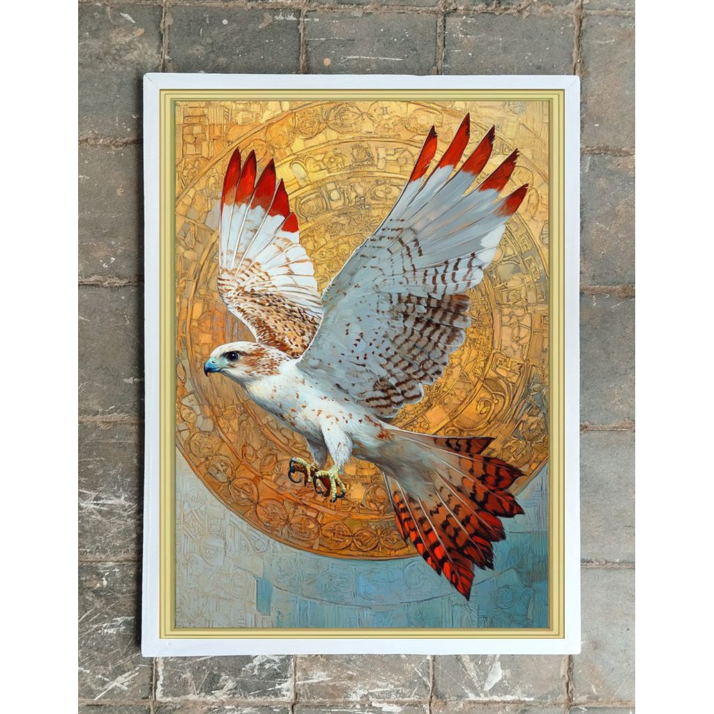 Jual hiasan dinding lukisan cetak burung elang putih estetik plus ...
