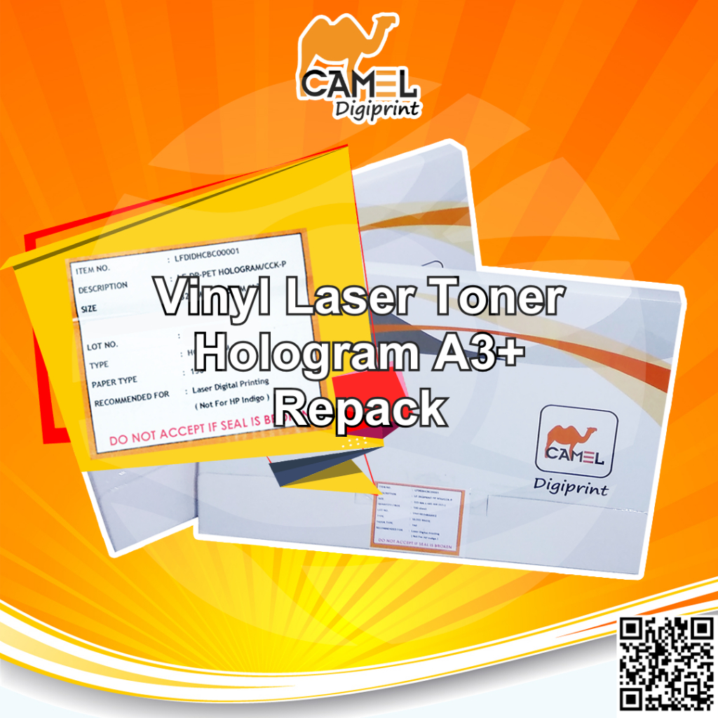 Jual CAMEL Sticker Vinyl Hologram Rainbow A3+ Digital Print Stiker ...