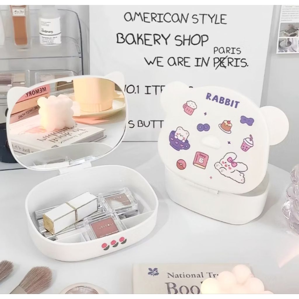Jual KOTAK KOSMETIK + CERMIN DOLL MACHINE BOX RAK MAKEUP | Shopee Indonesia