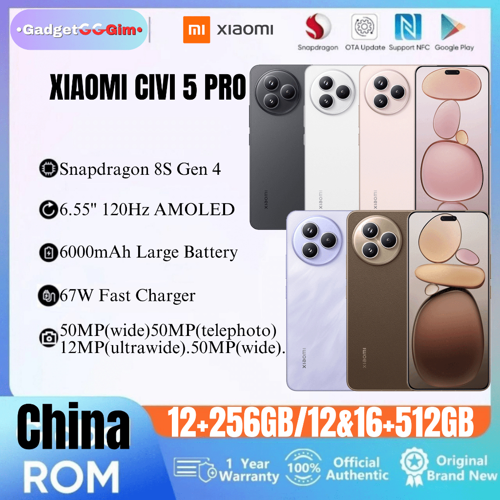 Jual Xiaomi Civi 5 Pro 5G Snapdragon 8s Gen 4 120Hz 6000mAh 67W BNIB ...