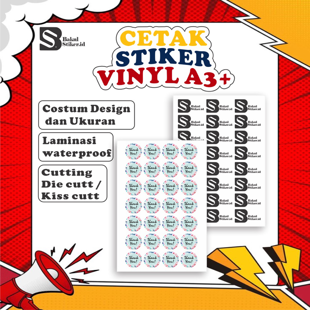 Jual costum stiker vinyl A3+ / stiker costum design bebas FREE LAYOUT ...