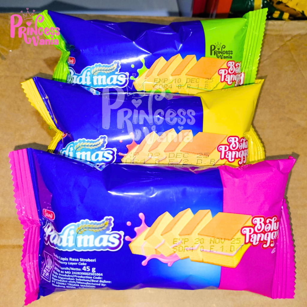 Jual PADIMAS BOLU PANGGANG SATUAN ROTI LAPIS 60GR RASA COKELAT STROBERI ...