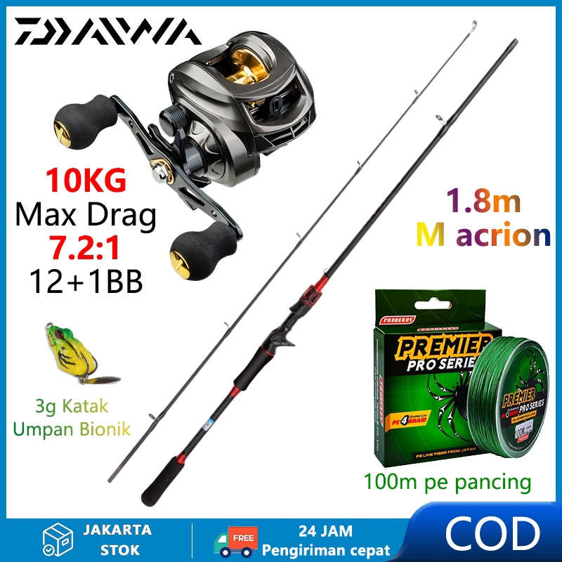 Jual DAIWA Fishing Rod Combo SET Reel Spinning Joran Pancing 1.65-2.7M Casting 1 Set BaitCasting ...
