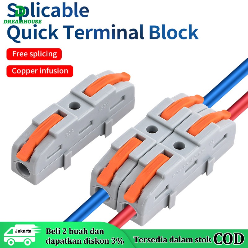 Jual 20 PCS Wire Connector Terminals,2-to-2,Quick Connect Compact ...