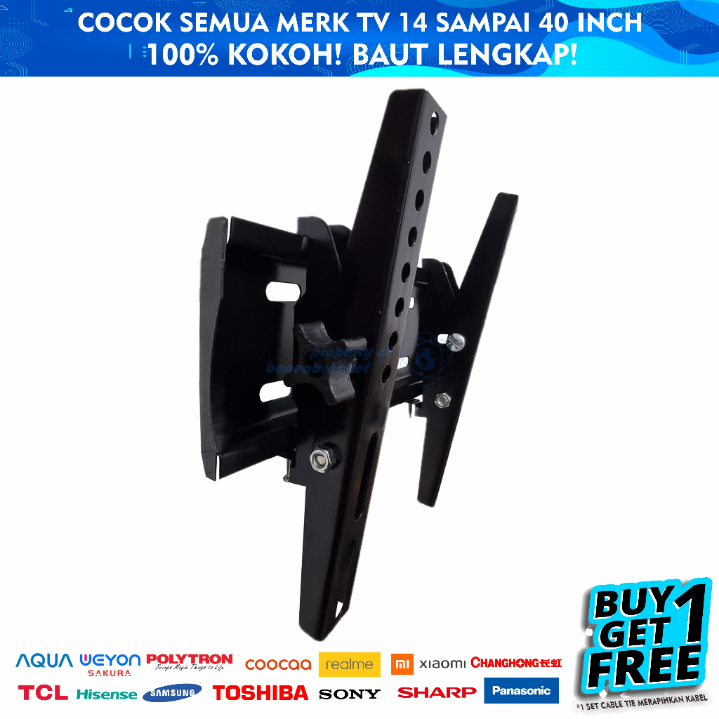 Jual Bracket TV LED LCD 32 40 43 24 21 29 17 14 Inch Dijamin Cocok 14 ...
