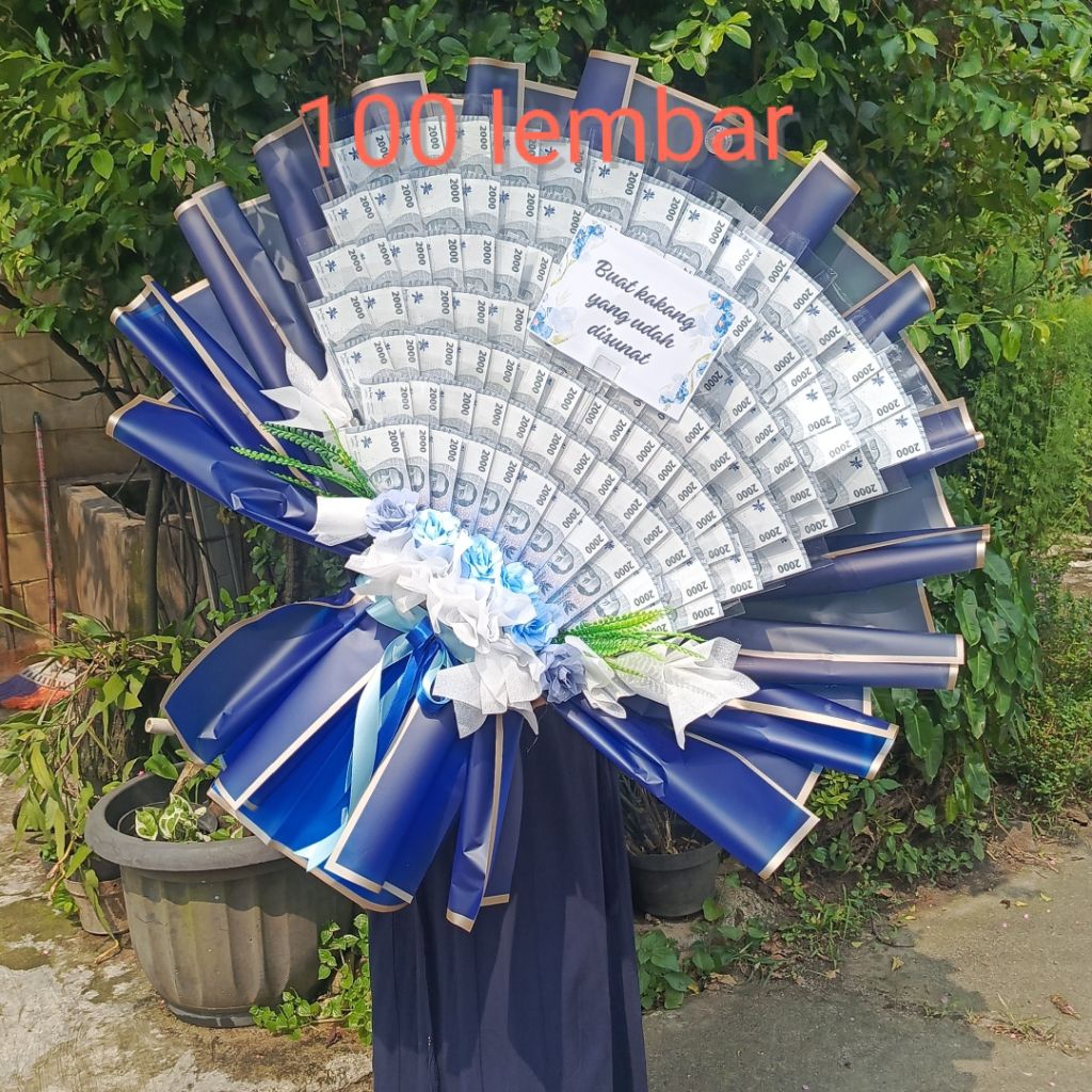 Jual buket uang 30 50 100 lembar / buket uang asli extra jumbo/ buket ...