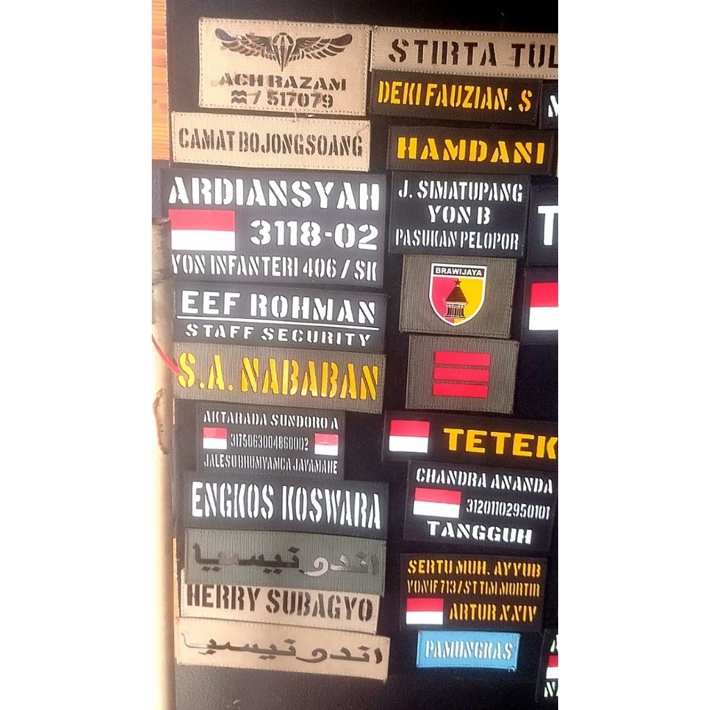 Jual ATRIBUT LASER PATCH PAPAN NAMA BDU/PDL TNI AD/AU/AL satuan | Shopee Indonesia