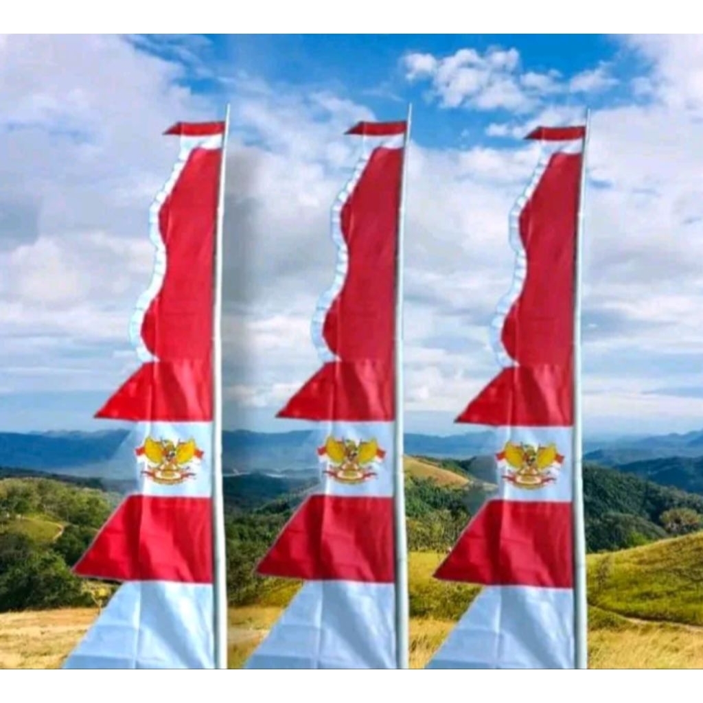 Jual Bendera umbul umbul terbaik variasi kuda laut merah putih per 10 ...