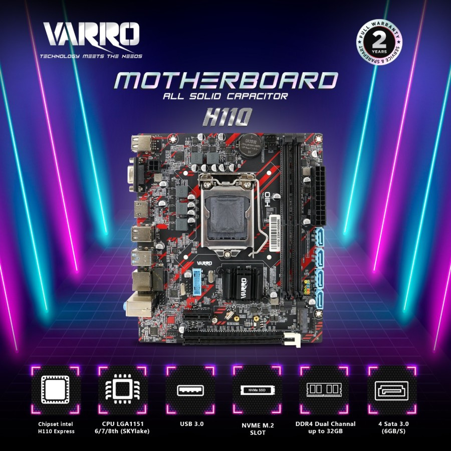 Jual VARRO H110-R4 Motherboard LGA 1151 DDR4 | Shopee Indonesia