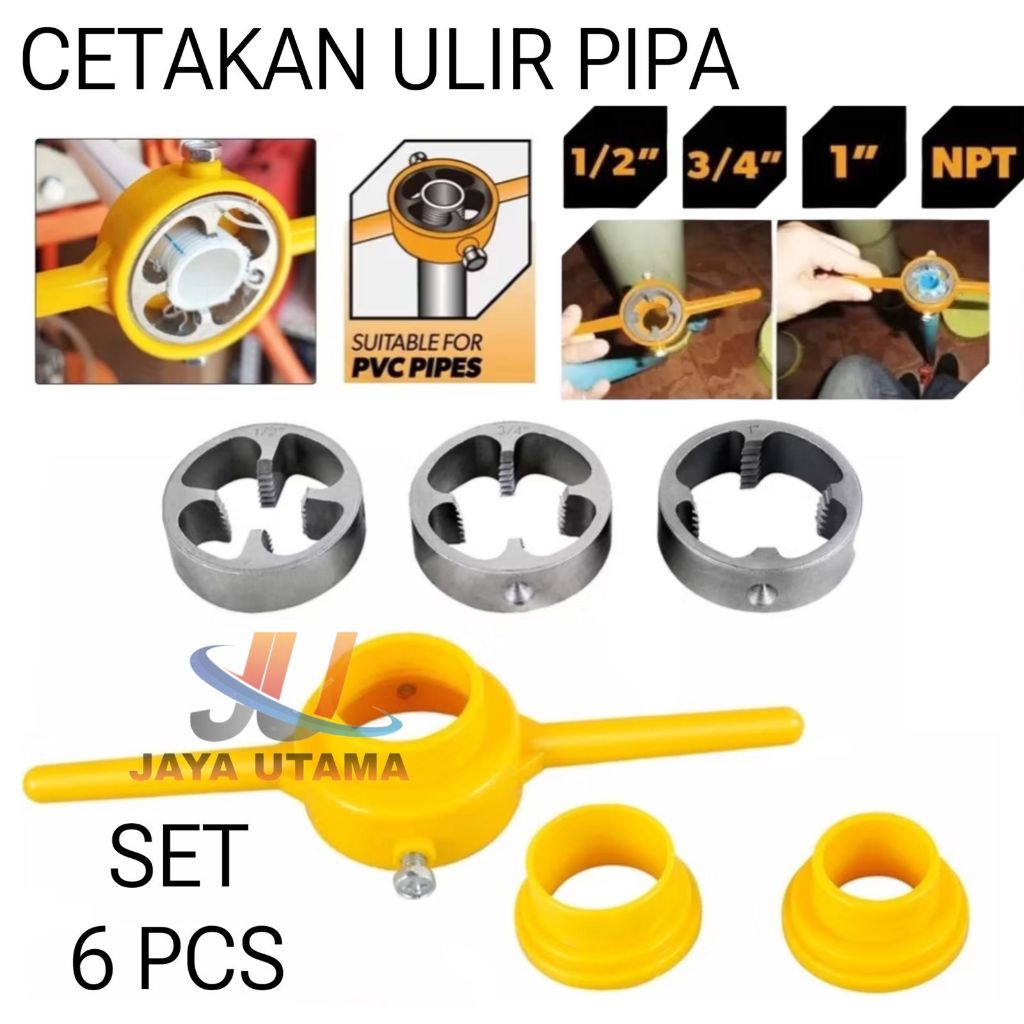 Jual Per Set 6 Pcs Cetakan Ulir Pipa PVC Selongsong Pipa Air Berulir ...