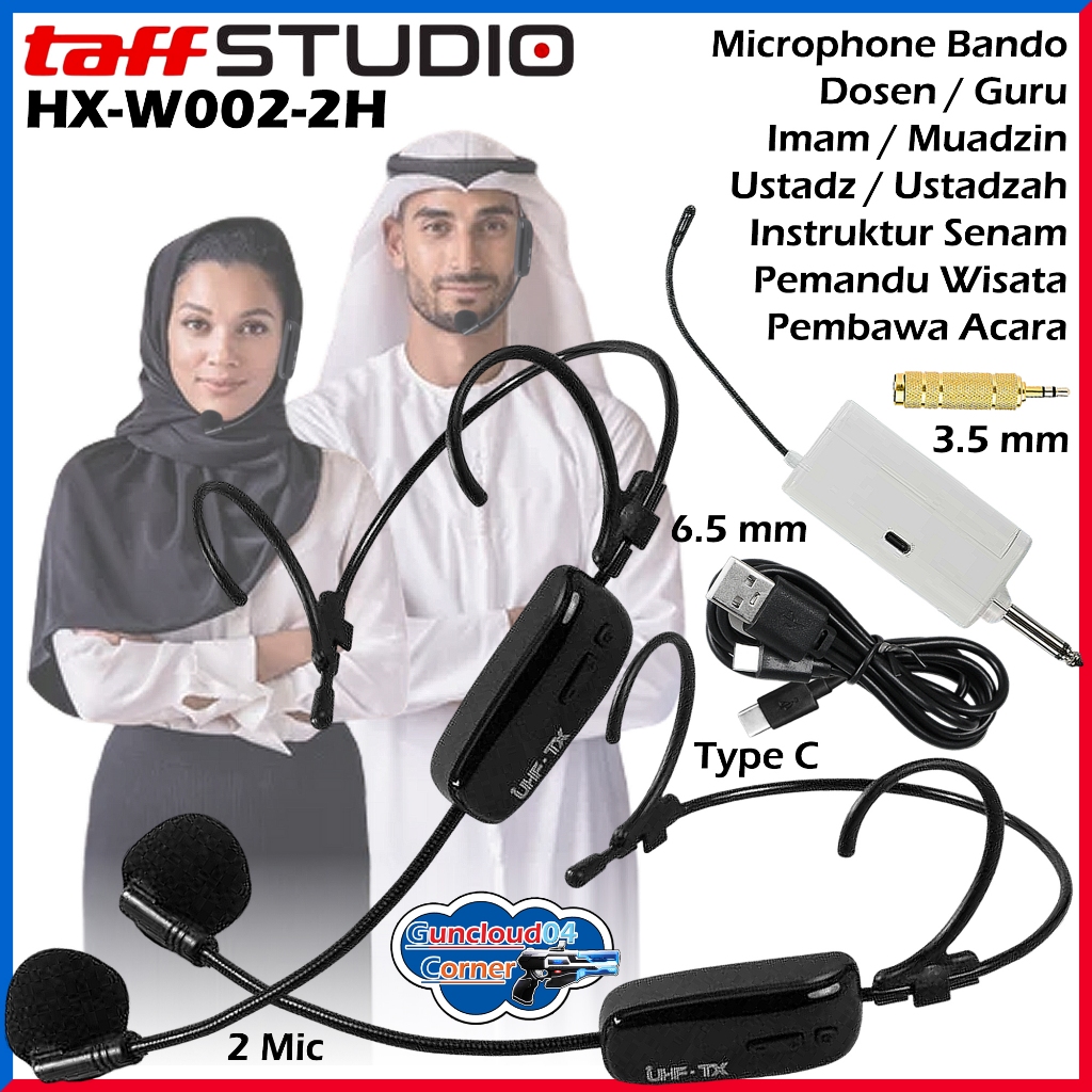 Jual taffSTUDIO All Series SI02 SI01 HX-W002 HX-W021 Microphone UHF Dosen Guru Imam Muadzin ...