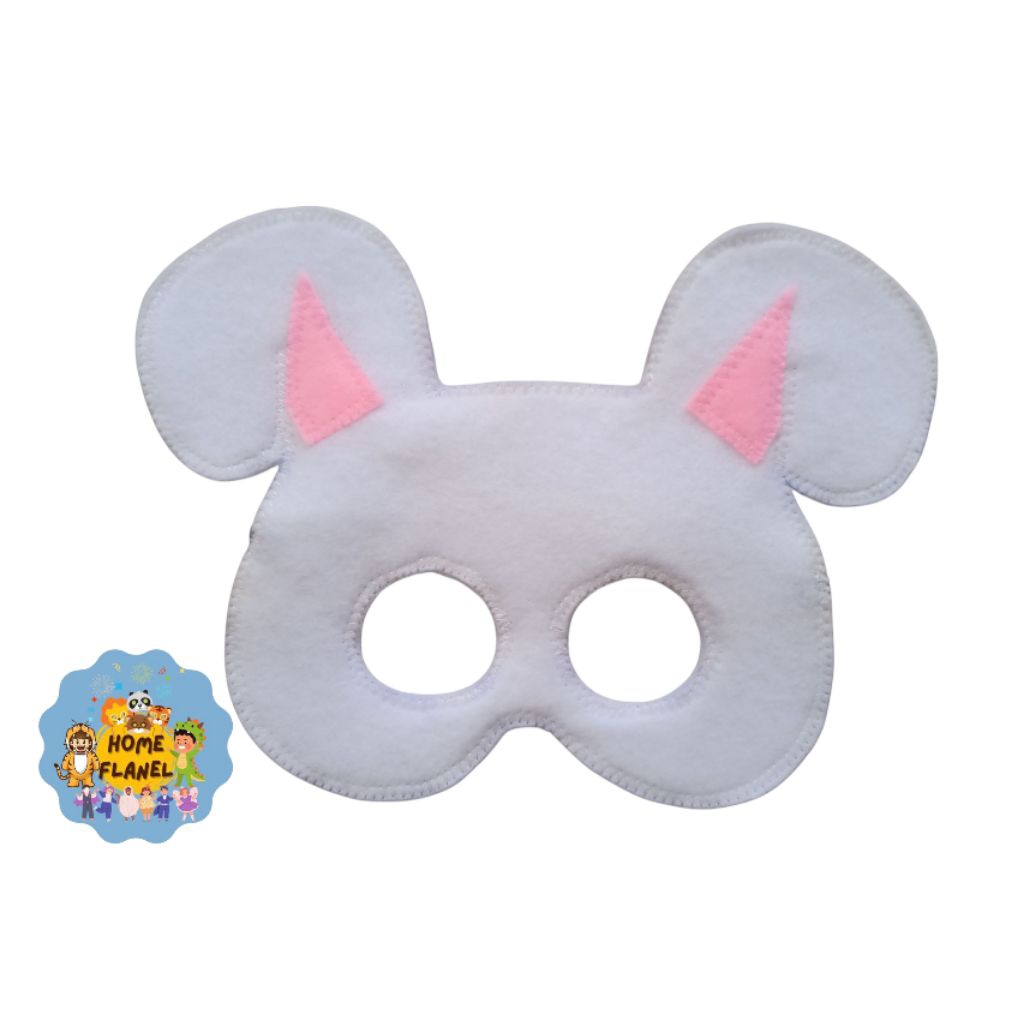 Jual Topeng Hewan Kelinci Bunny Mask Felt Rabbit White Kostum Pentas ...