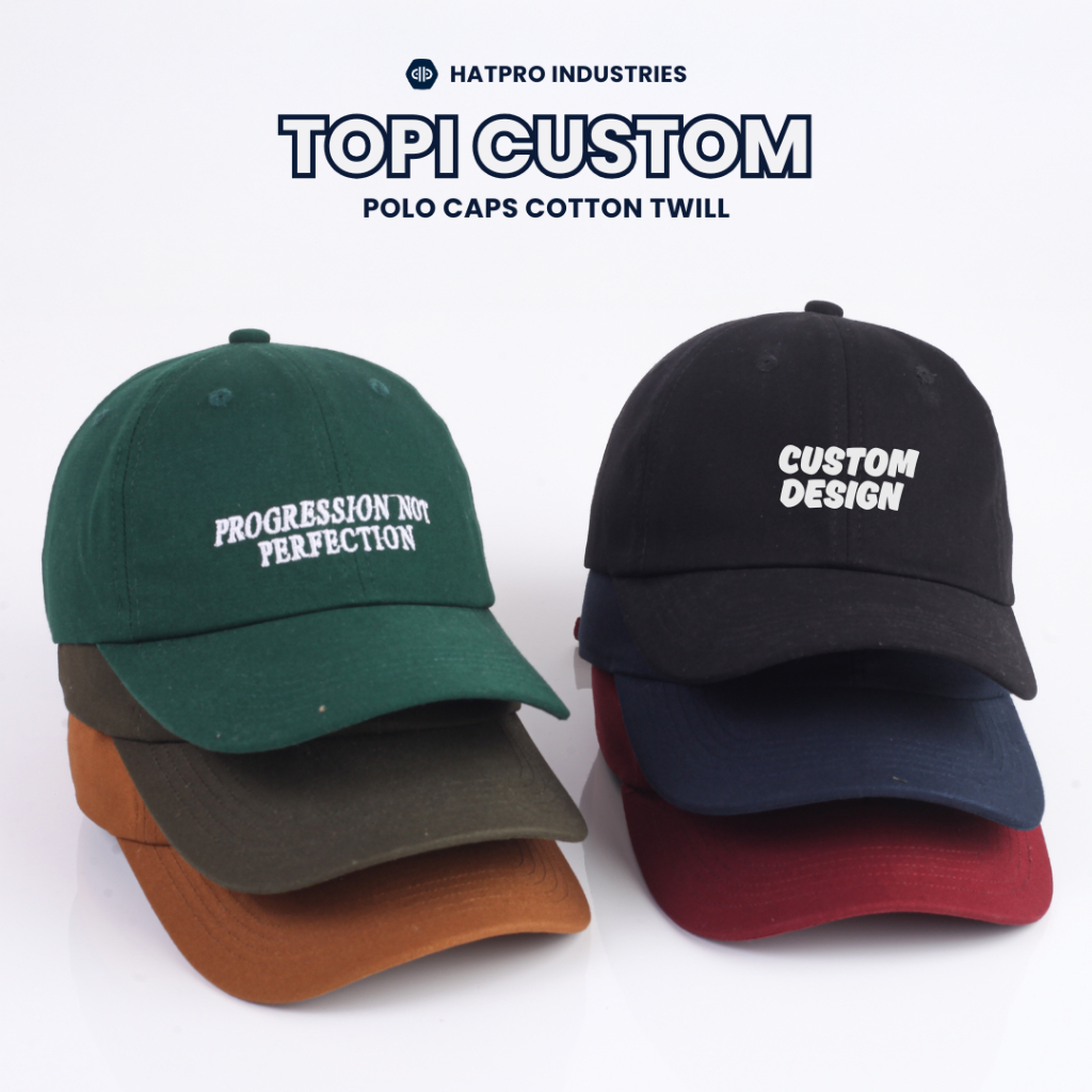 Jual Hatpro - Topi Polo Caps Cotton Twill Premium Clothing Custom ...
