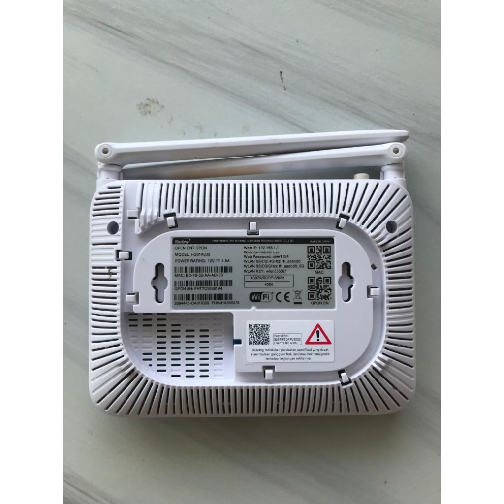 Jual Router Modem Wifi Ont FIBERHOME HG6145D2 5G Dual Band | Shopee ...