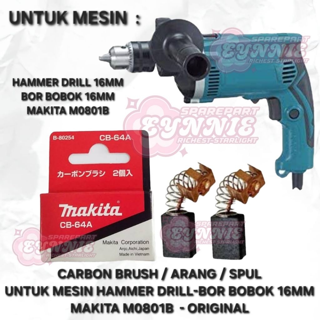 Jual CARBON BRUSH MAKITA M0801B ORIGINAL SPUL ARANG MESIN HAMMER DRILL BOR BOBOK 16MM 16 MM ...