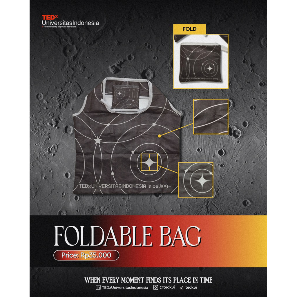 Jual FOLDABLE BAG OFFICIAL MERCHANDISE TED X UI 2026 | Shopee Indonesia