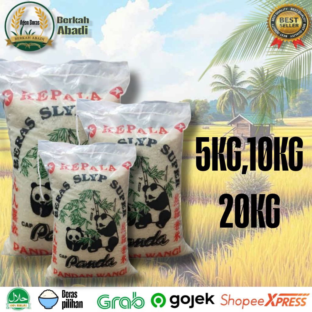 Jual Beras pandan wangi Cap Panda 5KG 10KG 20KG Berkualitas Premium ...