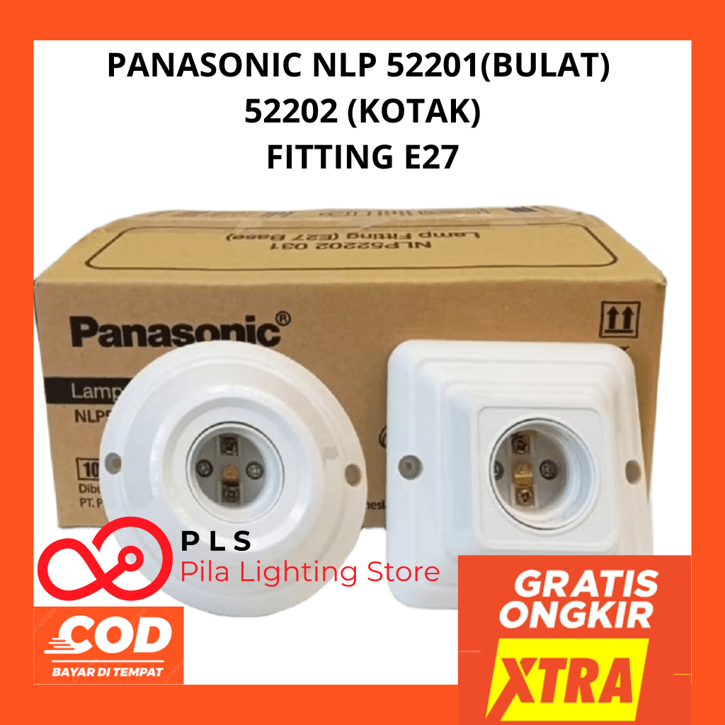 Jual FITTING LAMPU DUDUKAN LAMPU MERK PANASONIC ORIGINAL NLP52201 BULAT ...