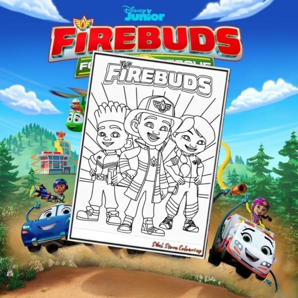 Jual Kertas Mewarnai Tema Firebuds V1isi 11 Lembar / Kertas Mewarnai ...