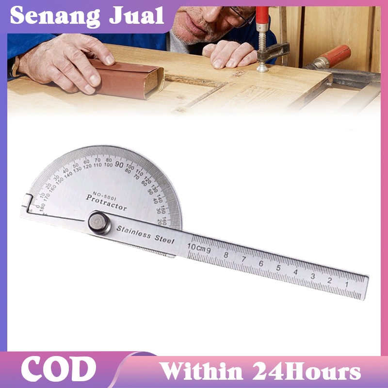 Jual 180° Penggaris Busur Baja Tahan Karat / Busur Derajat / Alat Ukur ...