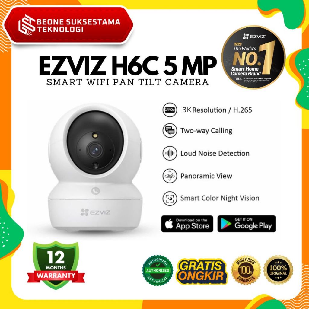 Jual EZVIZ H6C Pro 5MP 3K Smart Wifi Pan Tilt IP Camera CCTV Indoor ...