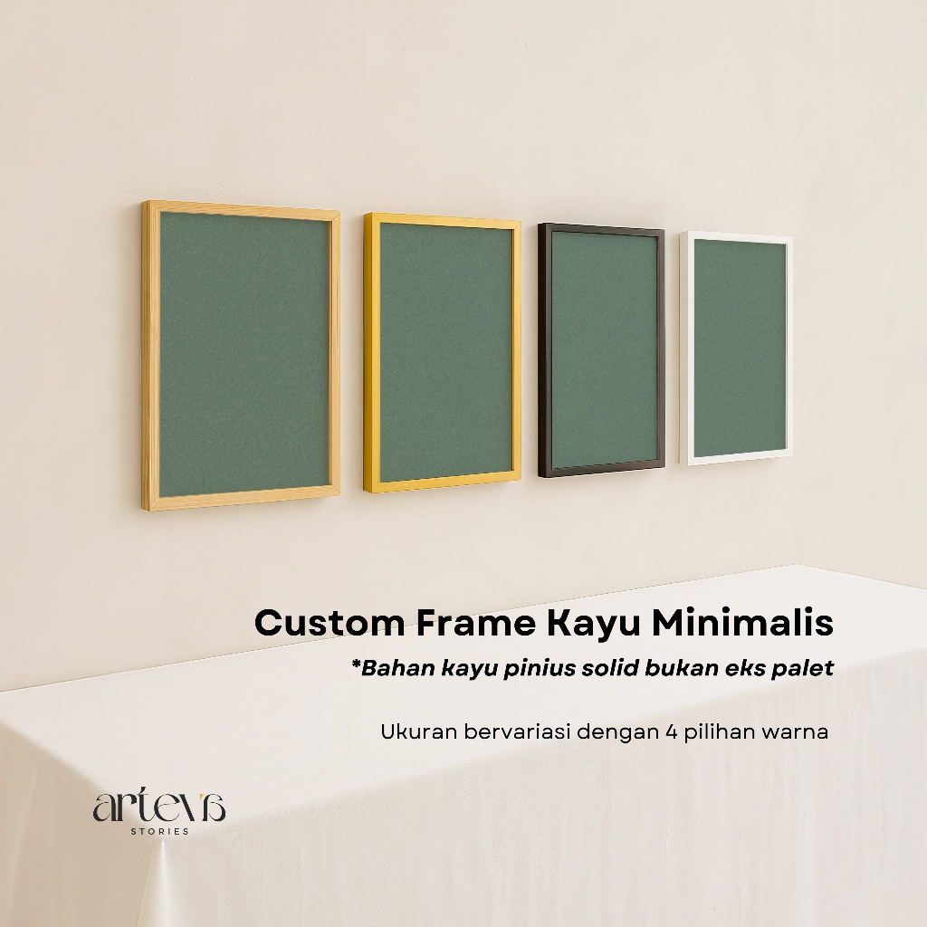 Jual Custom Frame/Bingkai Minimalis Kayu Pinus Solid – Pilihan Natural ...
