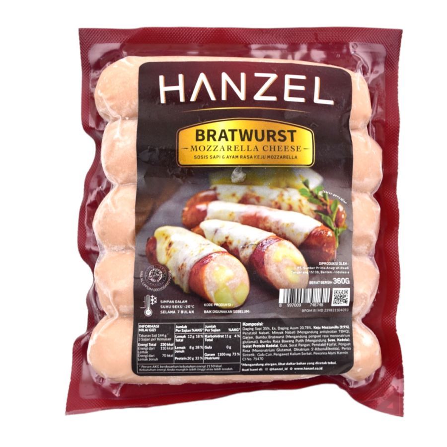 Jual sosis hanzel bratwurst mozzarella cheese 360 gr | Shopee Indonesia