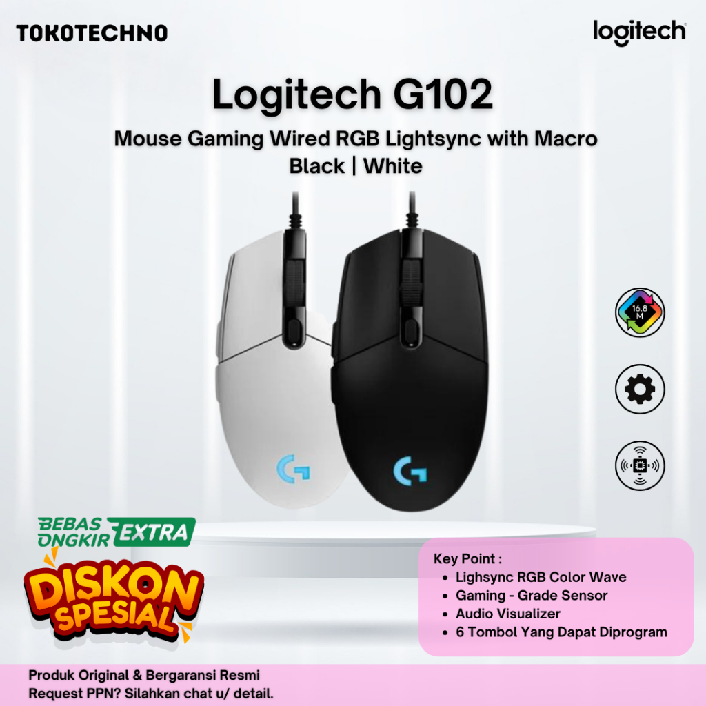 Jual Mouse Gaming Logitech G102 Lightsync Gaming Mouse | Shopee Indonesia