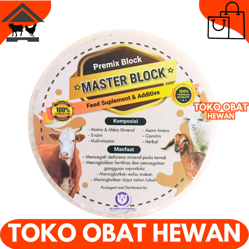 Jual MASTER BLOK 500 GRAM - Mineral Blok Kambing Domba Masternya Mineral Block Ternak Master ...