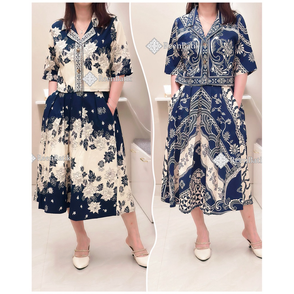 Jual Setelan Batik Wanita Atasan Rok / Setelan Batik Kantor / Batik ...