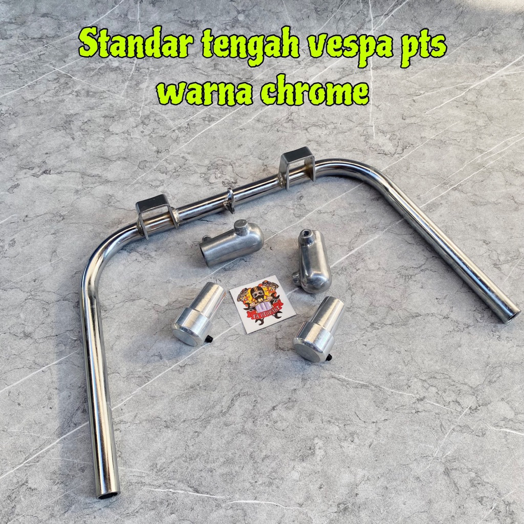 Jual Standar Tengah PTS Standar Tengah Vespa PTS Chrome Set Sepatu ...