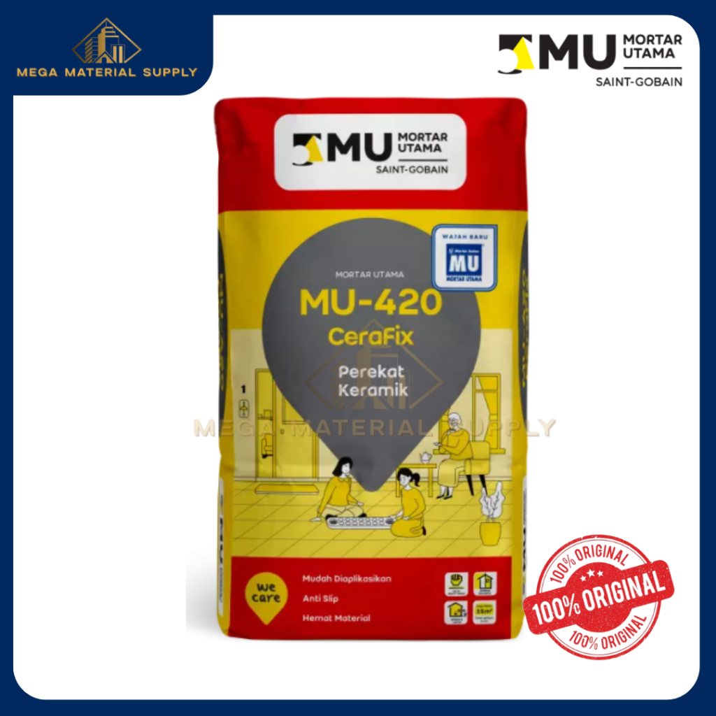 Jual SEMEN MU MORTAR MU 420 PEREKAT KERAMIK DINDING & LANTAI 25KG ...