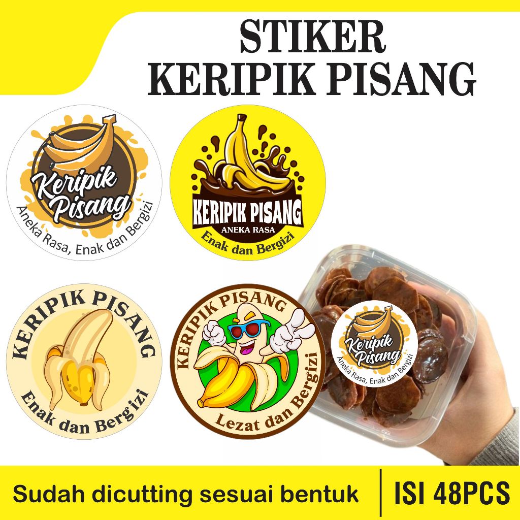 Jual STIKER LABEL MAKANAN KERIPIK PISANG STIKER LABEL MAKANAN KEKINIAN ...