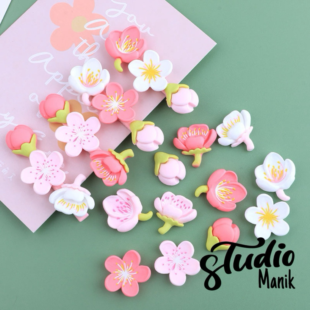Jual Resin Clay Bunga Sakura Pink White (10 PCS) | Shopee Indonesia