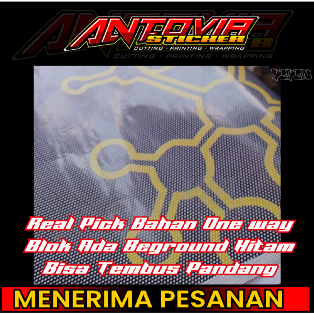 Jual Stiker Cutting Dan One way + Kaca Samping Truk Dutro Desain Jaring ...