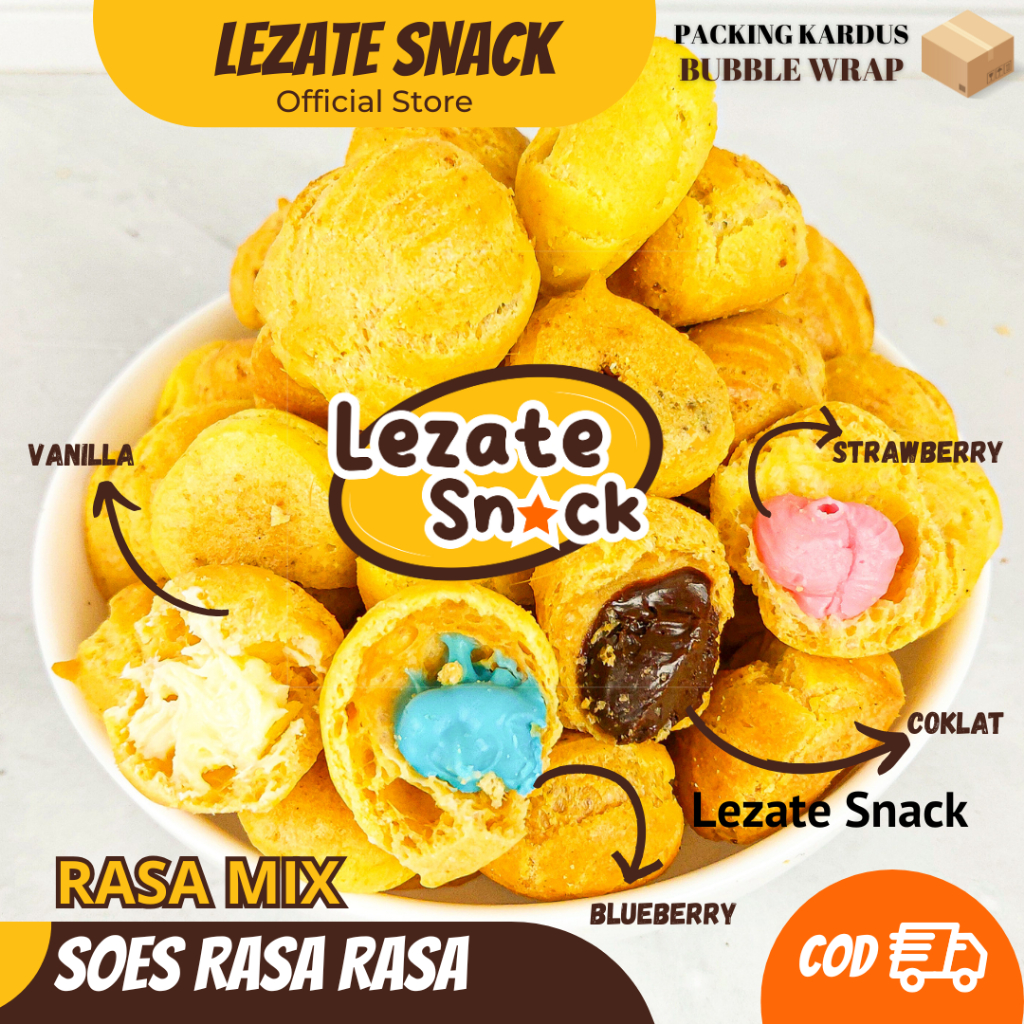 Jual Soes Mix Rasa 1KG / Sus Kombinasi Rasa / Soes Coklat Kiloan 1KG ...